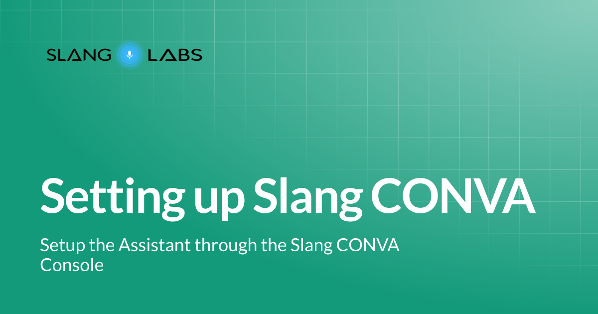 Setting up Slang CONVA | CONVA Search Documentation