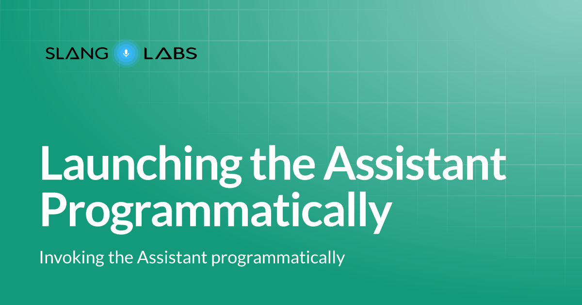 Launching the Assistant Programmatically | CONVA Search Documentation