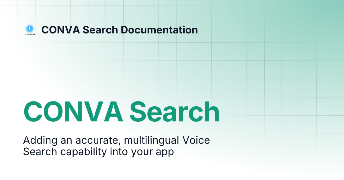 CONVA Search | CONVA Search Documentation